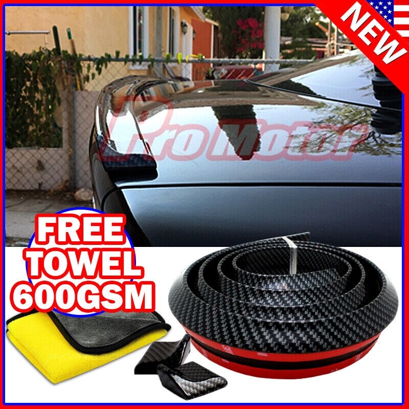 Carbon Fiber Universal Spoiler Rubber Rear Roof Trunk Molding Lip Sport ...