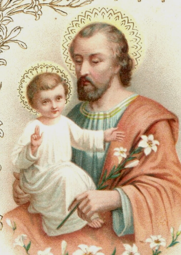 1870s-80s Die-Cut Dresden Religious Card S. Joseph Baby Jesus F139 | eBay