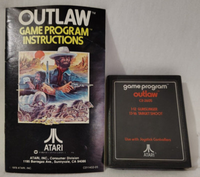 Atari 2600 Outlaw With Instruction Manual Tested Working | eBay