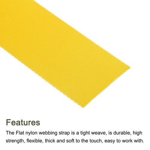 Flat Nylon Webbing Strap 2 Inch 5 Yards Corn Yellow for Backpack | eBay