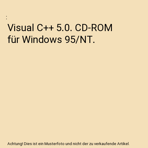 Visual C++ 5.0. CD-ROM für Windows 95/NT. 3827310520 | eBay.de
