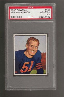 1950 Bowman Football #137 Ken Kavanaugh PSA 4.5 VG EX + | eBay