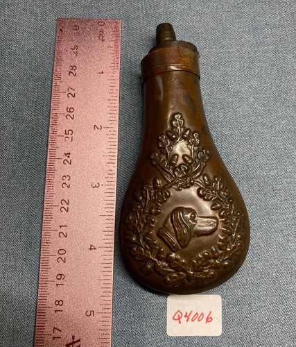 Antique Small Brass Powder Flask, No Riling # (F/Q4006Q) | eBay