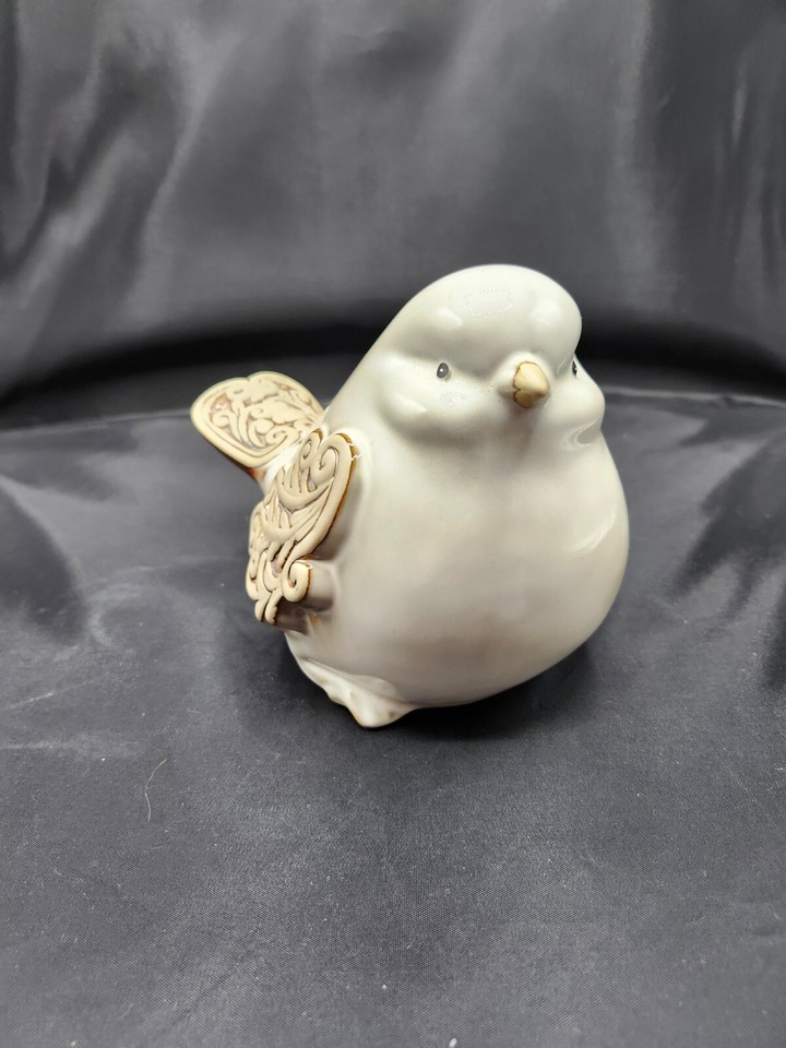 Ceramic Light Blue or Cream Bird Scrollwork Wings and Tail Medium Sized ...