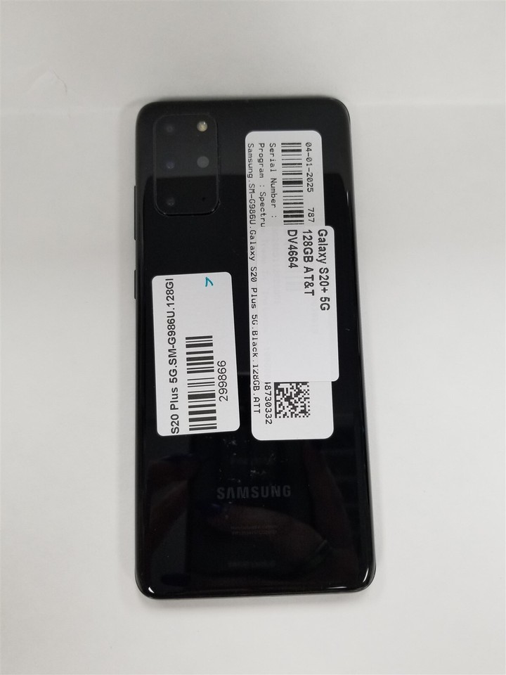 Samsung Galaxy S20+ 5G 128GB Black SM-G986U (AT&T) Fully Functional ...