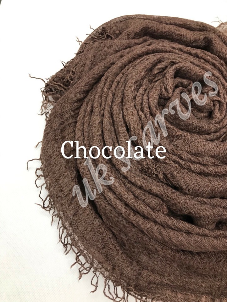 New Style Crinkle Scarf Hijab Plain Maxi Headscarf Crimp Scarves Shawl ...