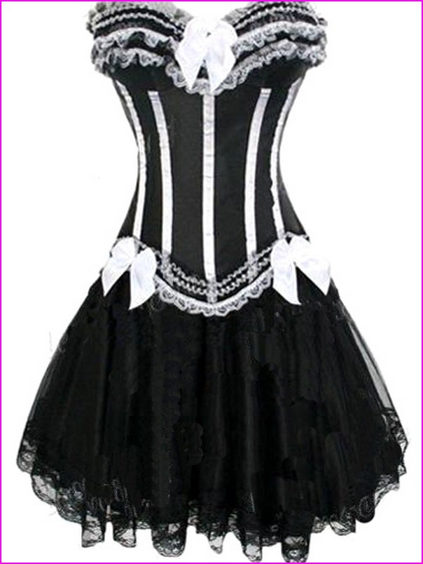 UK Burlesque Moulin Rouge FANCY DRESS Corset&Skirt Costume Shaper Plus ...