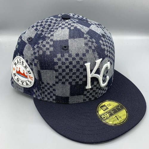 Kansas City Royals Hat Men 7 1/2 Black Denim Pattern 59Fifty New Era ...