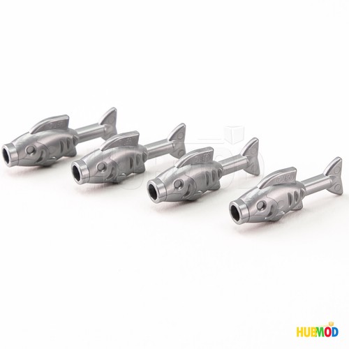 Lot of 4 Genuine LEGO Silver Gray Fish Minifigure Pet City Town Animal ...