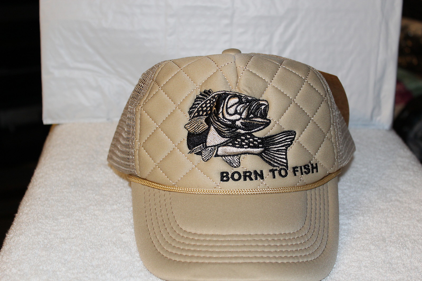 FISHING BORN TO FISH FISHERMAN MESH BACK SNAPBACK BASEBALL CAP HAT ...