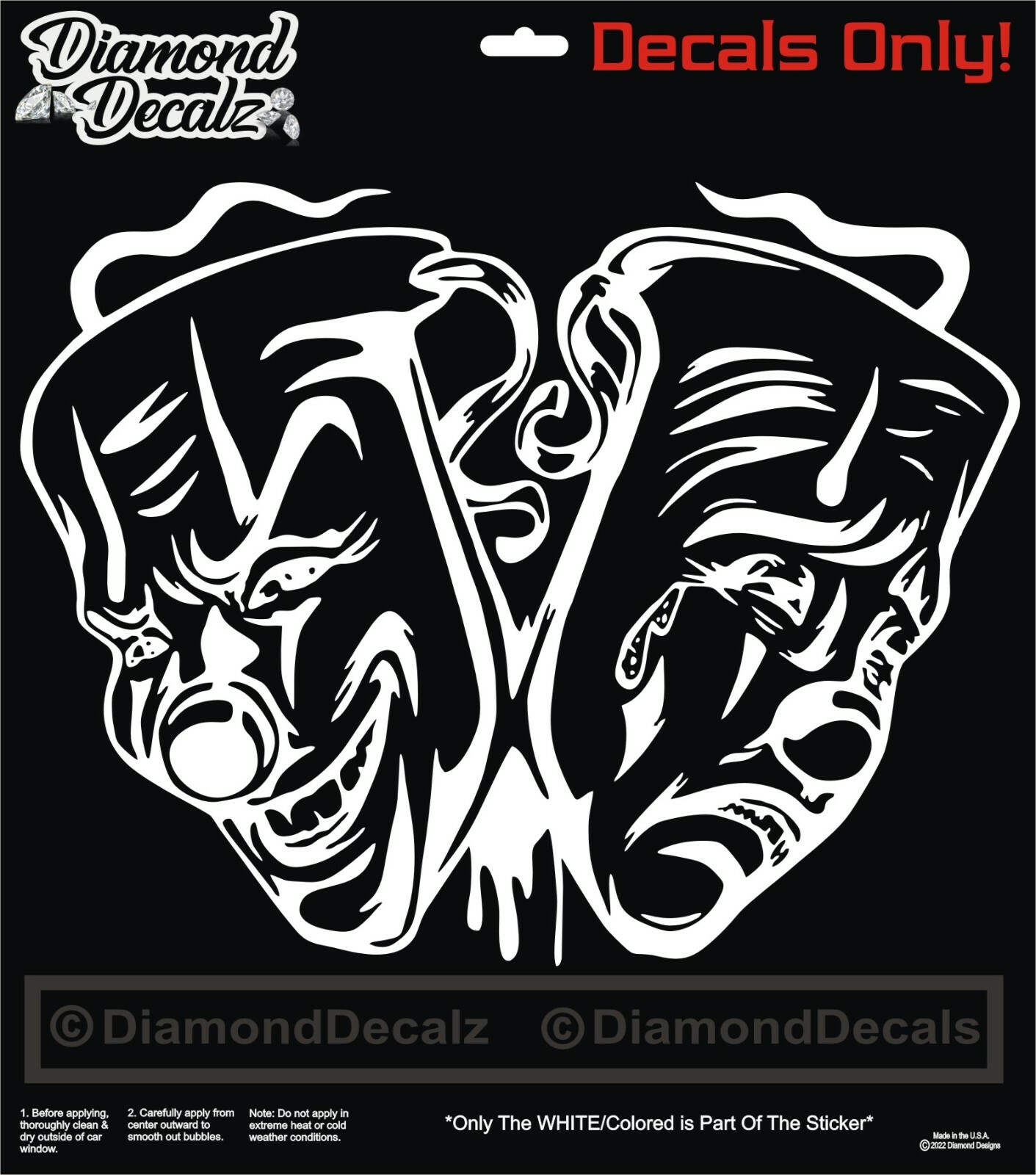 Happy Sad Mask Laugh Now Cry Later Clown Vinyl Decal Sticker Car Window ...