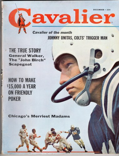 CAVALIER Dec 1961 JOHNNY UNITAS 4 Wenzel GGA Cartoons Man Men PULP ...