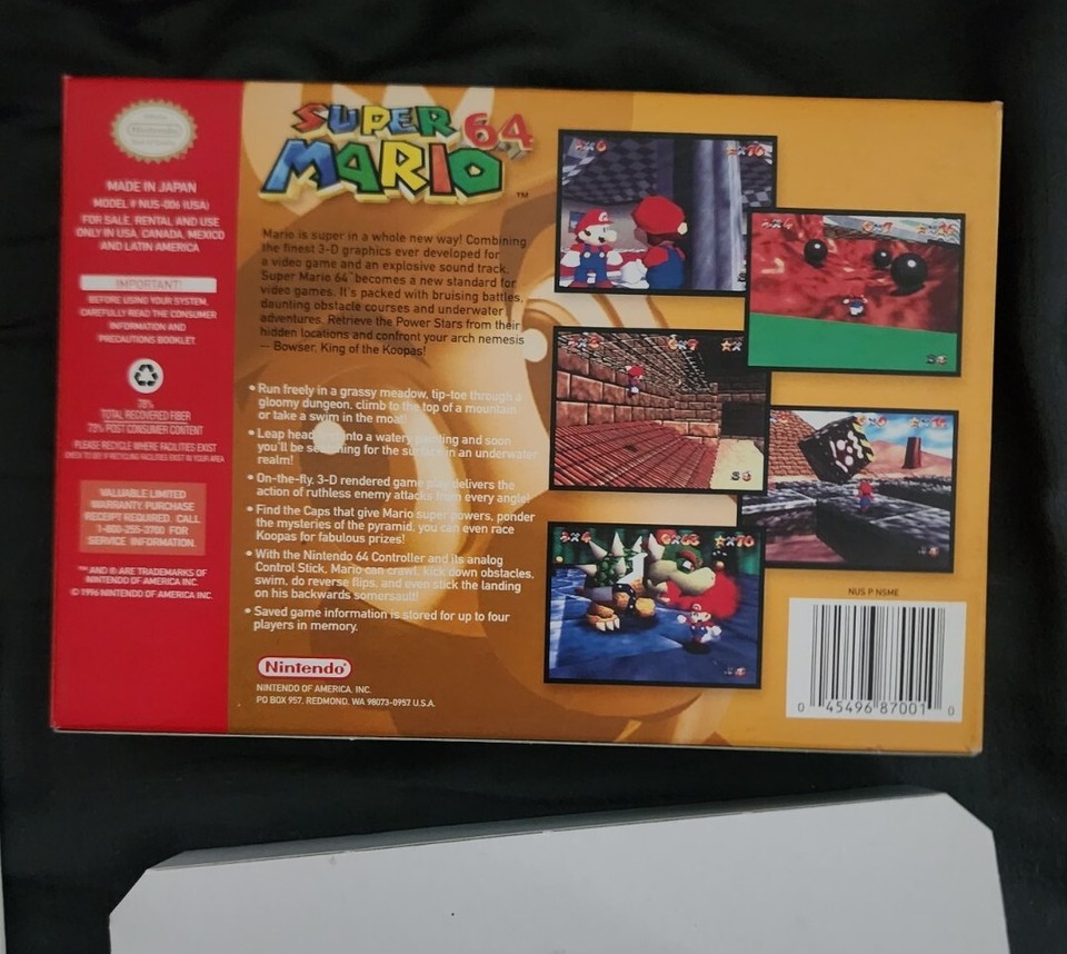 Super Mario 64 With Nice Box And Game In Excellent Condition N64 ...