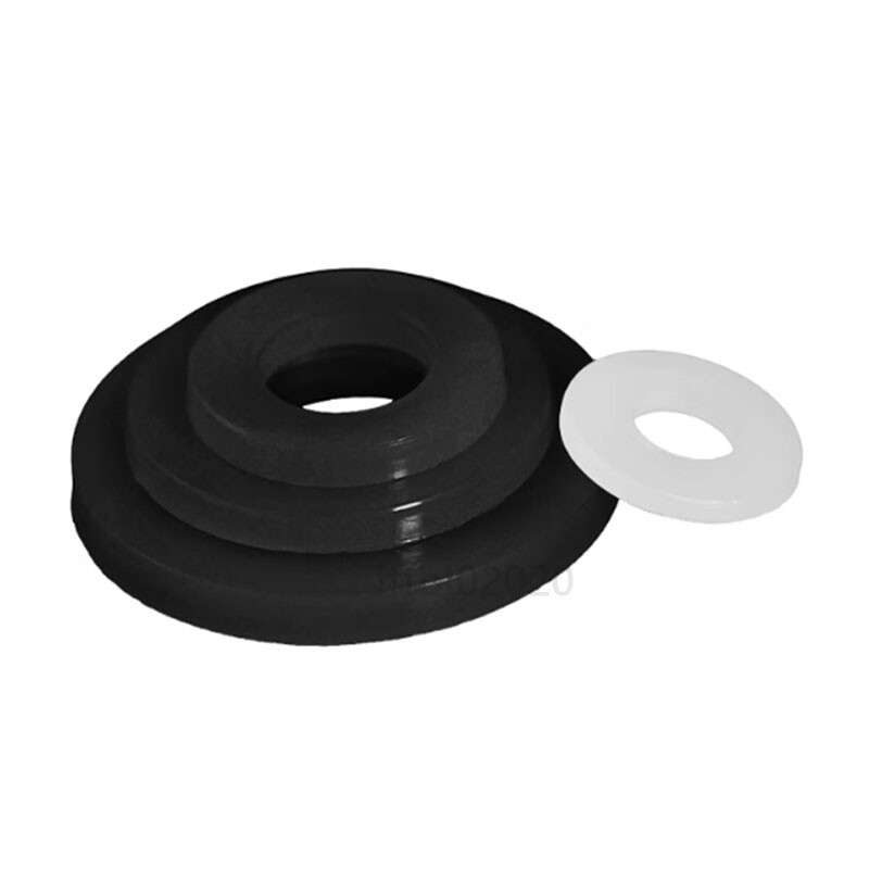 FLAT BLACK / WHITE NYLON (Plastic) WASHERS M8,M10,M12,M14,M16,M18,M20 ...