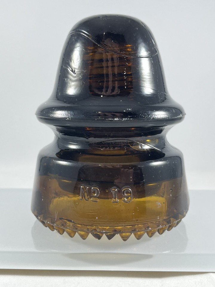 CD 162 PRETTY BROWN AMBER HEMINGRAY NO. 19 SDP GLASS INSULATOR | eBay