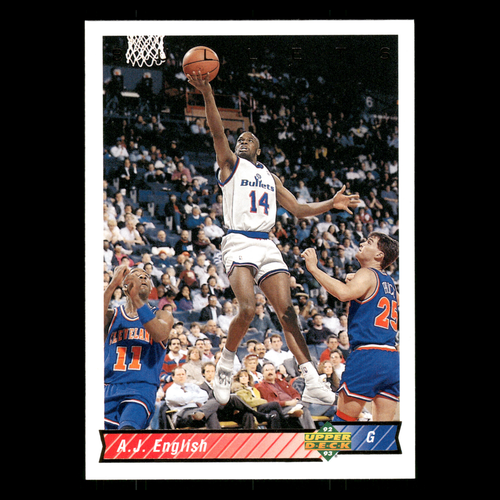 A.J. English #208 1992-93 Upper Deck Washington Bullets Basketball Card ...