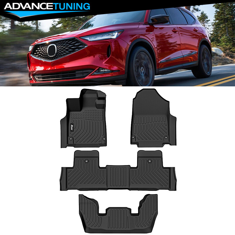 Fits 22-24 Acura MDX All Season 3D Molded Floor Mats 3 Rows Carpets ...