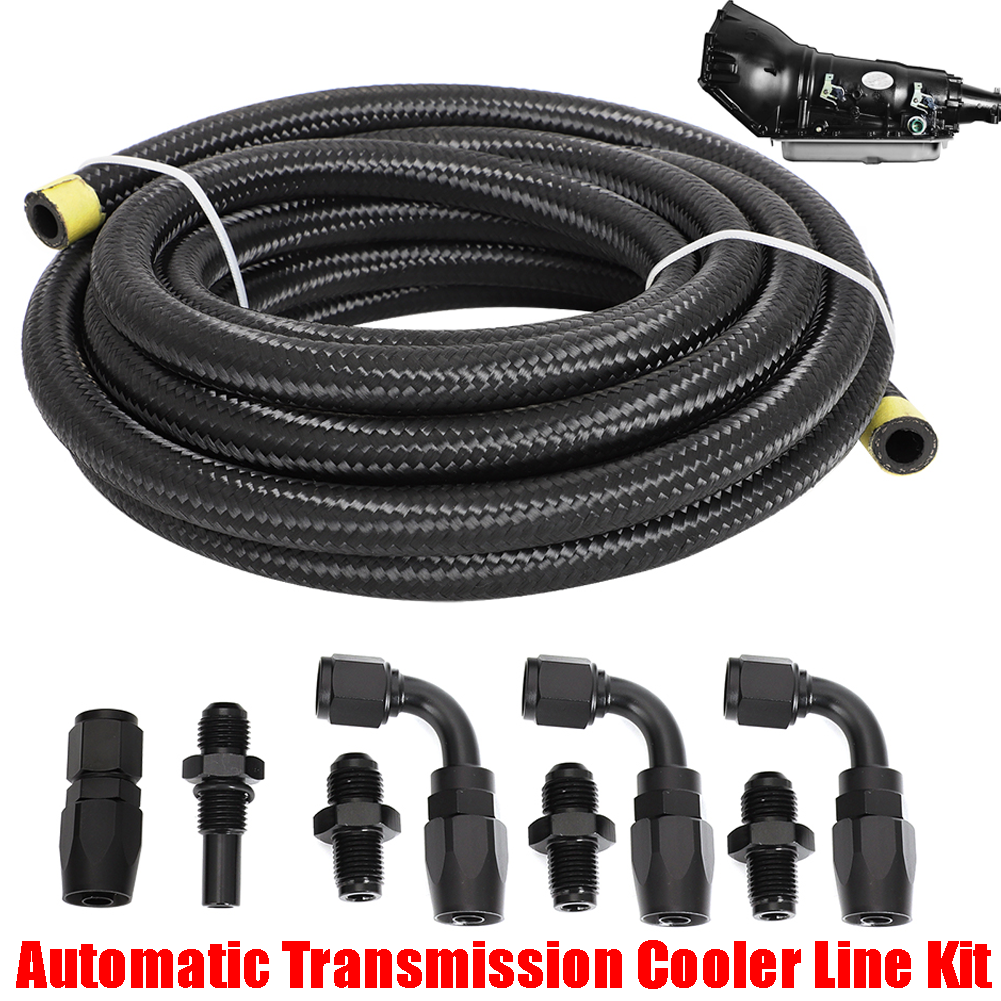 For GM 4L80E 6AN Automatic Transmission Cooler Line Kit Nylon Steel ...