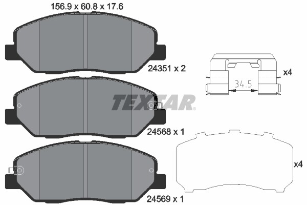 Textar 2435101 Disc Brake Brake Pad Set for sale online | eBay