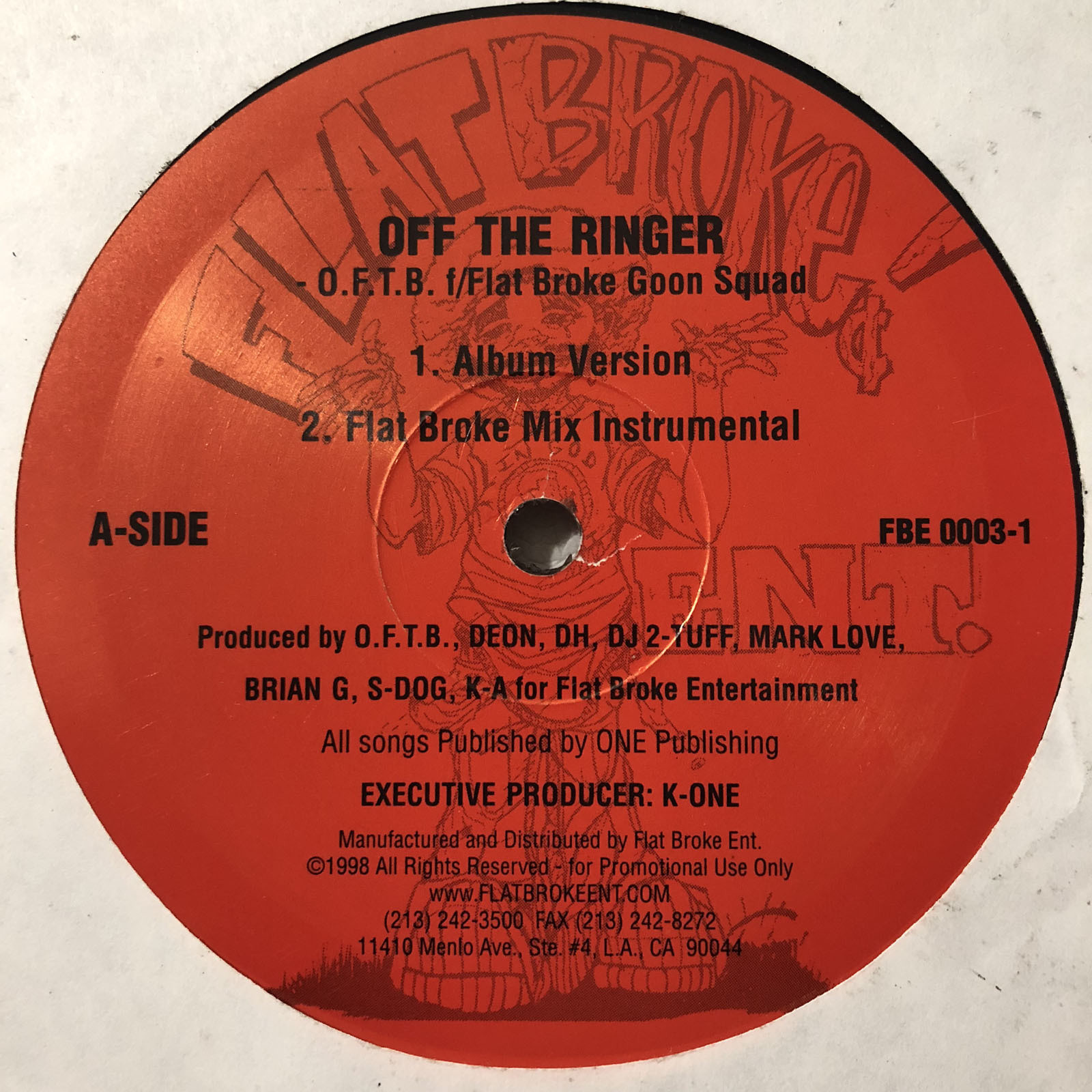 O.F.T.B. + FLAT BROKE GOON SQUAD - OFF THE RINGER (12") 1998!!! RARE ...