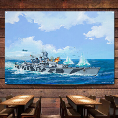 RN Roma Battleship Print Art Poster Tapestries Military Art Flag Home ...