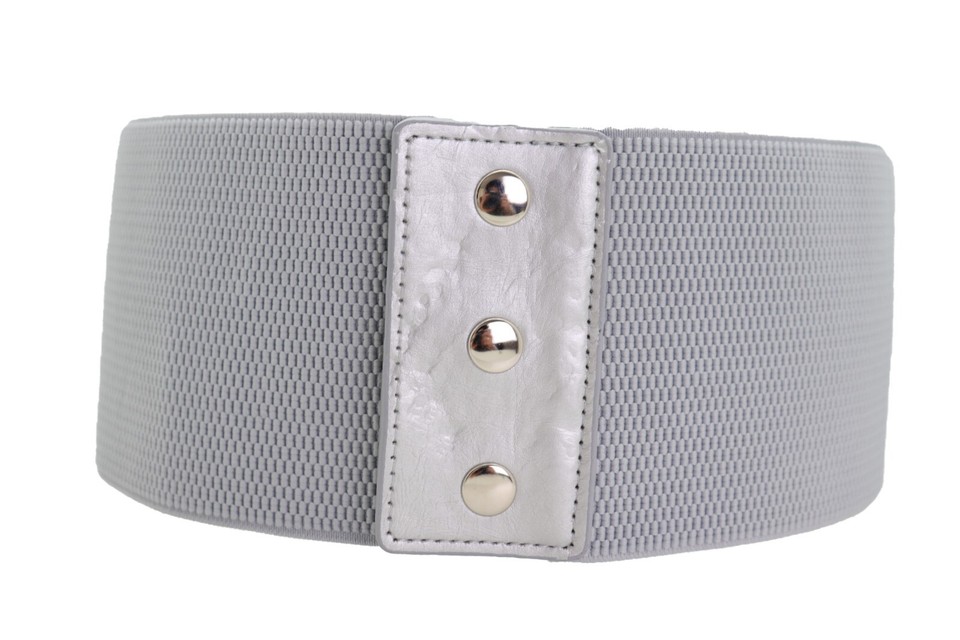 Women Silver Color Elastic Wide Fashion Belt Hip High Waist Bling SEXY ...