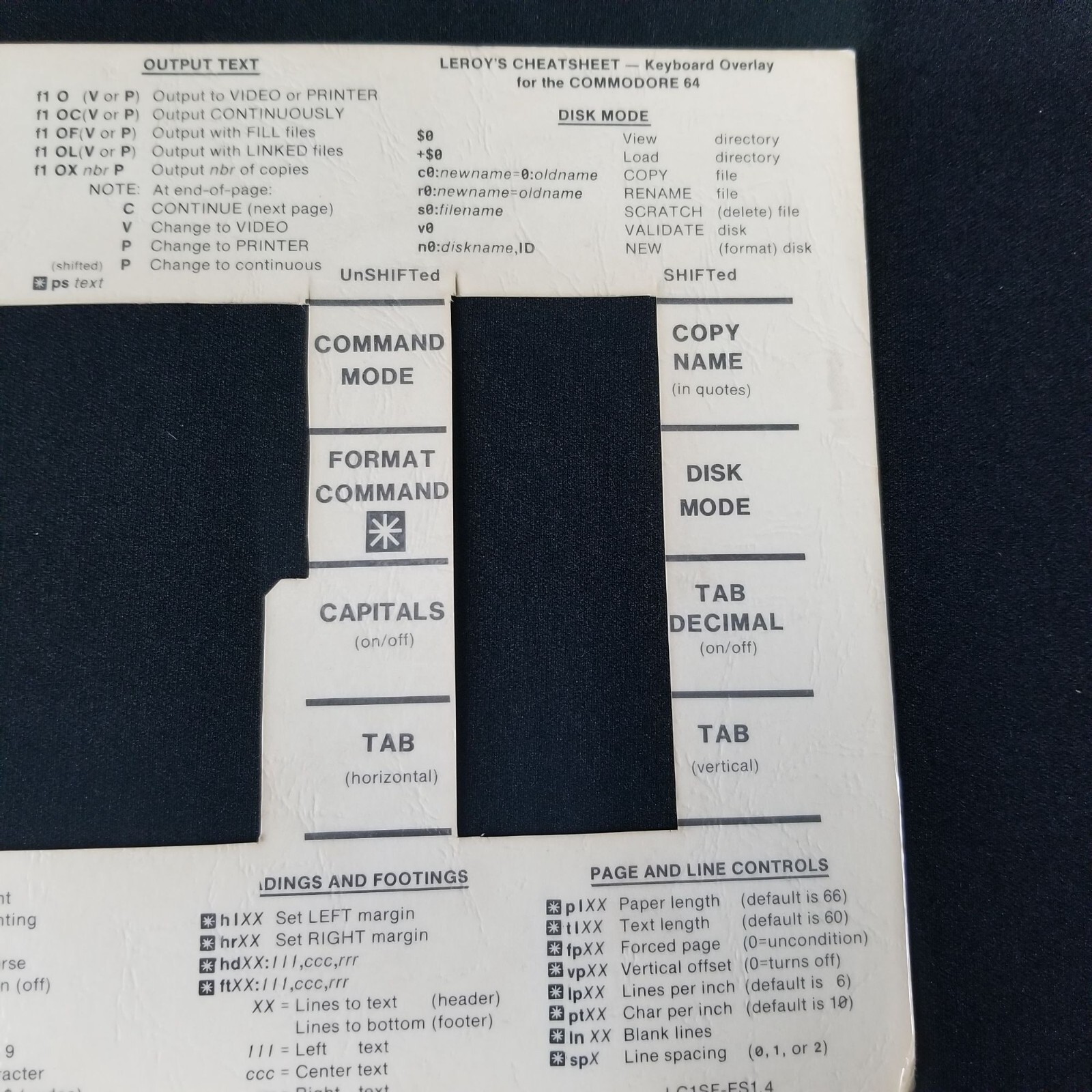 1984 Commodore 64 Multiplan Easy Script Keyboard Overlays Leroy's ...