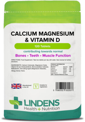 Calcium Magnesium & Vitamin D Tablets Quality Natural Supplement 100% ...