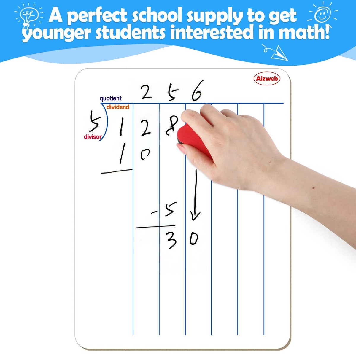 Dry Erase Whiteboard On Wheels Educational Math Tool Double-Sided Dry ...