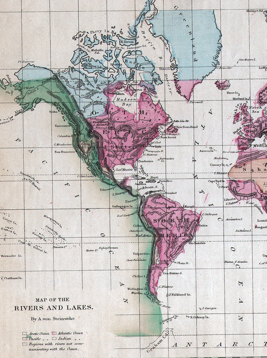 Physical World Map With Rivers