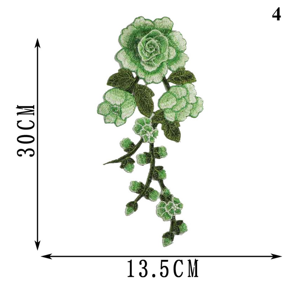 Rose Flower Patch Iron Sew On Embroidered Badge Clothes Embroidery ...