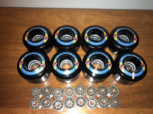 Kryptonics Route 65 Outdoor Roller Skating Wheels Black w Bearings | eBay