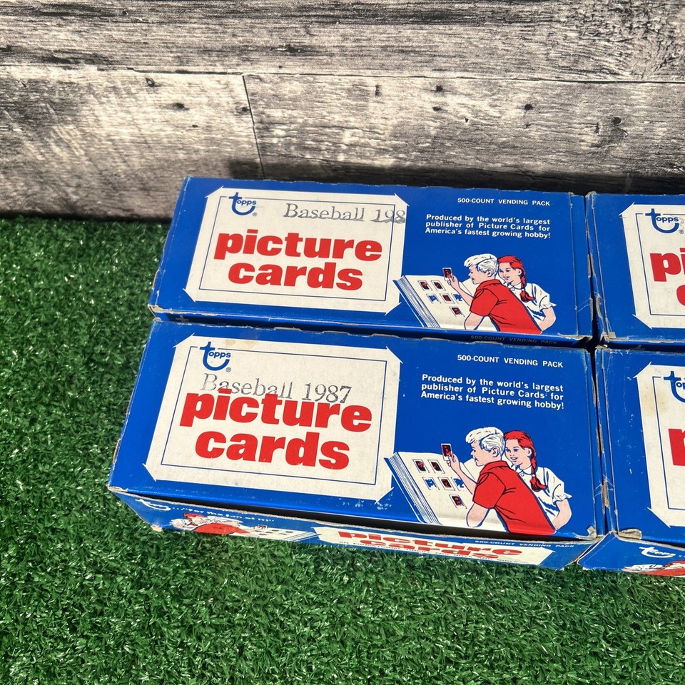 (4) 1987 Topps Baseball Vending Boxes from Factory Sealed Case FREE ...