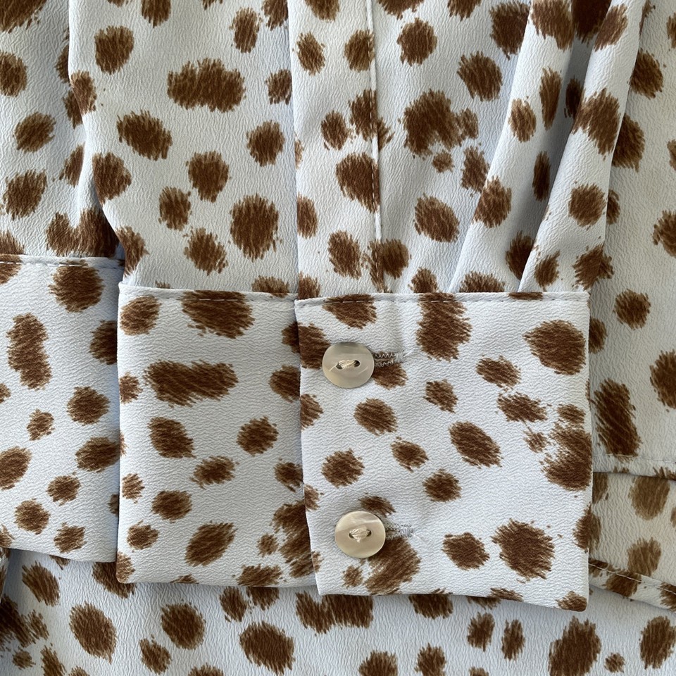 New Marks & Spencer blue printed button through blouse shirt Size 10 ...