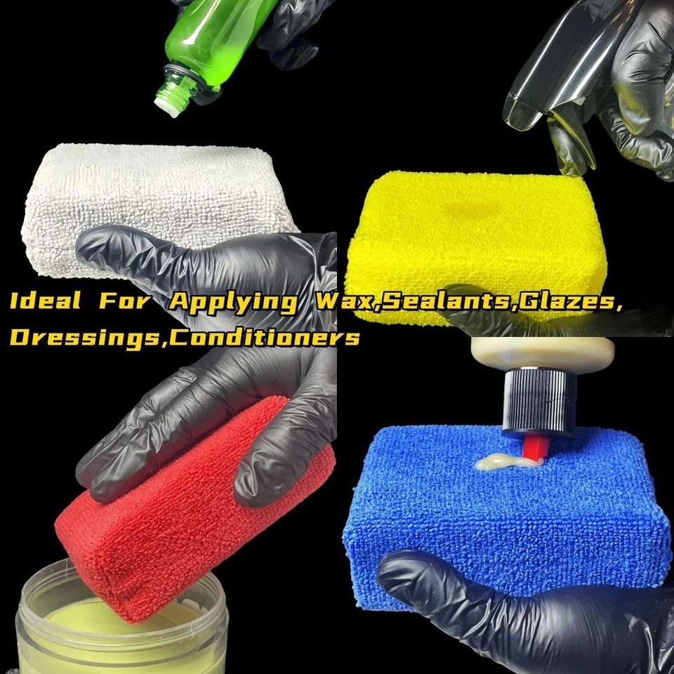10PCS Microfiber Wax Applicator Ultra-Soft Microfiber Foam Sponge for ...