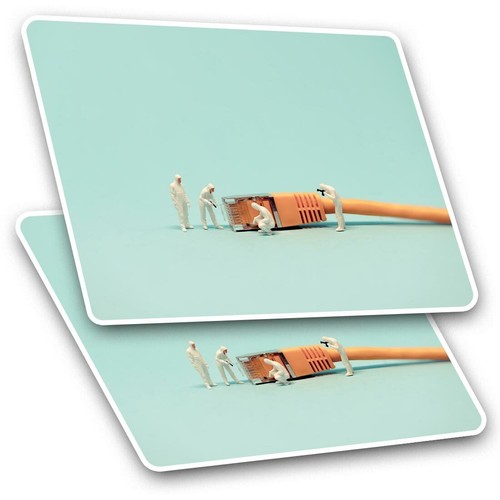2 x Rectangle Stickers 7.5 cm - Funny Networking Cable Computer Cool ...