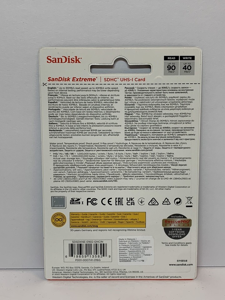 SanDisk 16GB Extreme SDHC 90MB/s UHS-I Memory Card SDSDXNE-016G-GNCIN ...