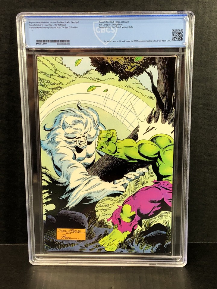 INCREDIBLE HULK AND WOLVERINE #1 CBCS. 9.6 HULK #181 REPRINT WHITE ...