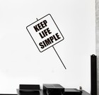 Wall Decal Positive Sign Keep Life Simple Quotes Wise Vinyl Sticker ...