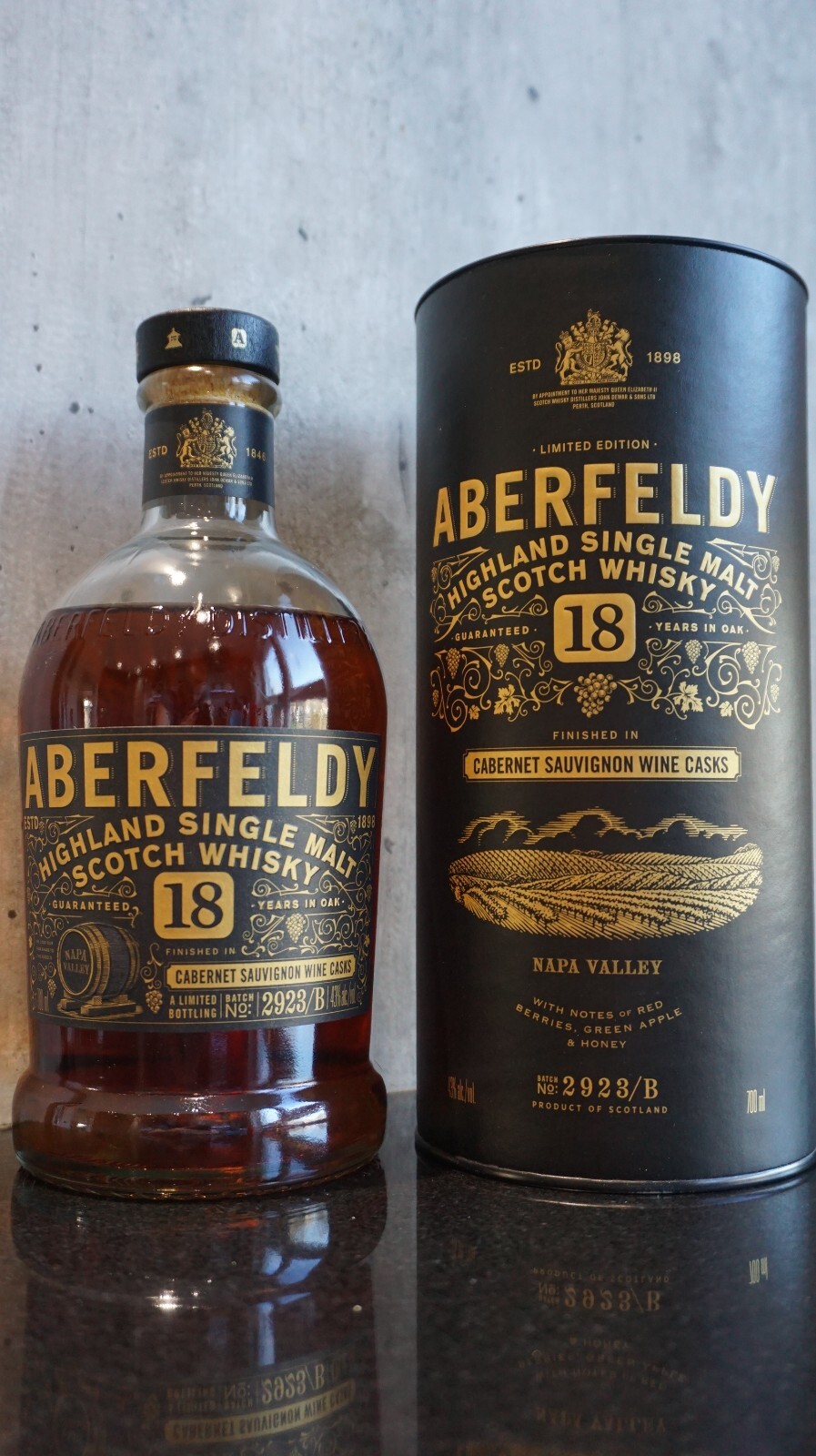 Aberfeldy 18 Napa Valley Highland Single Malt Whisky 40 ml Probe 4cl ...