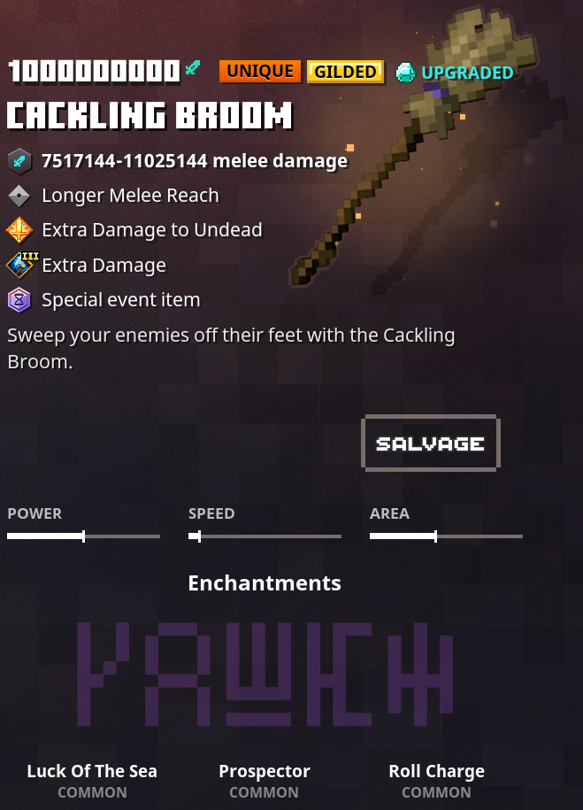 Minecraft Dungeons - Cackling Broom Unique Gilded (Xbox)(PS4)(Switch ...