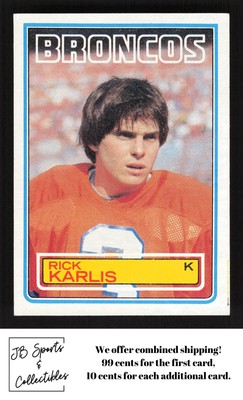 1983 Topps Rich Karlis #264 Denver Broncos | eBay