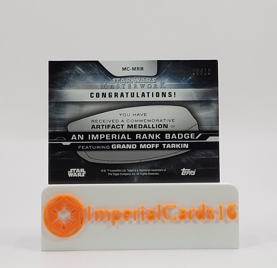 2019 Masterwork "Grand Moff Tarkin Imperial Rank Badge" MC-MRB Orange 3 ...