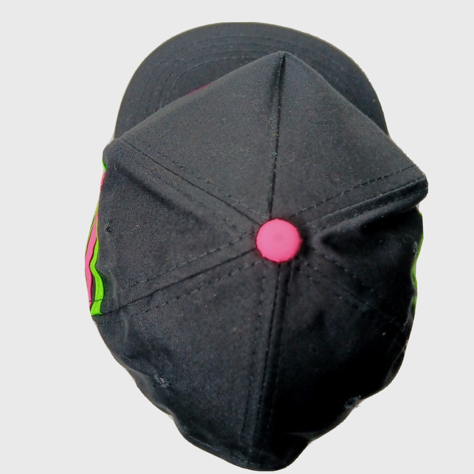 Pocono Raceway 3 Stripe Cap Hat Black Neon Pink Green Canvas Racing ...