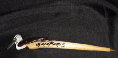 Vintage Galapagos Islands souvenir INK PEN Pelican Hand Painted wood ...