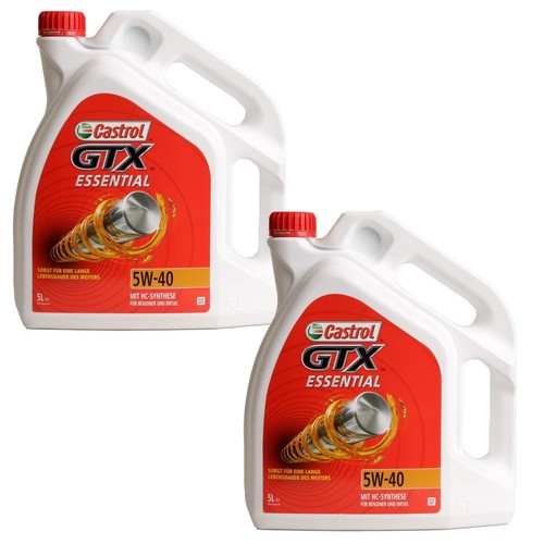 2x Castrol 5L GTX Essential Öl 5W-40 Motor-Öl Kanister 5W40 für BMW ...