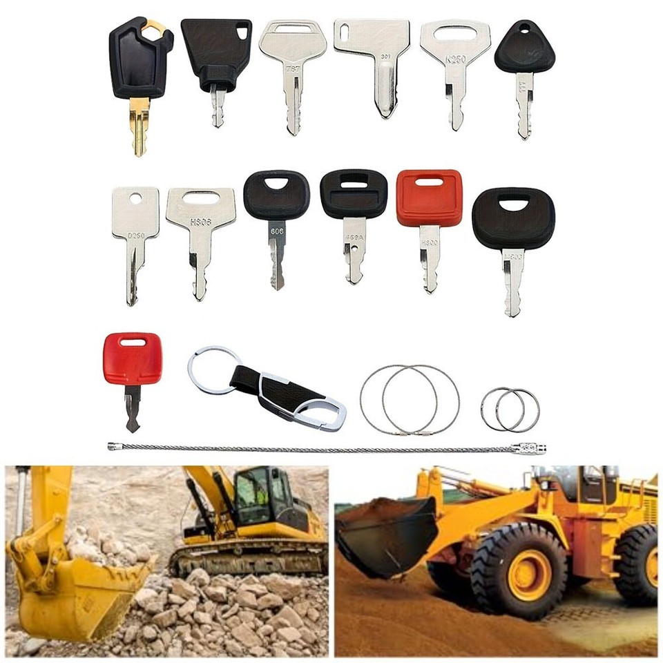 13PCS Ignition Key Set Designed for Construction Machinery Tractors and ...