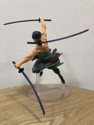 One Piece Roronoa Zoro Battle Pose Figure with Swords & Stand (No Box ...