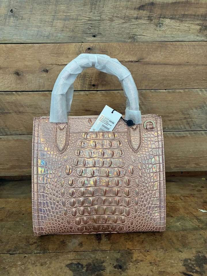 Brahmin Small Caroline Rose Gold Melbourne Leather Satchel & Veronica ...