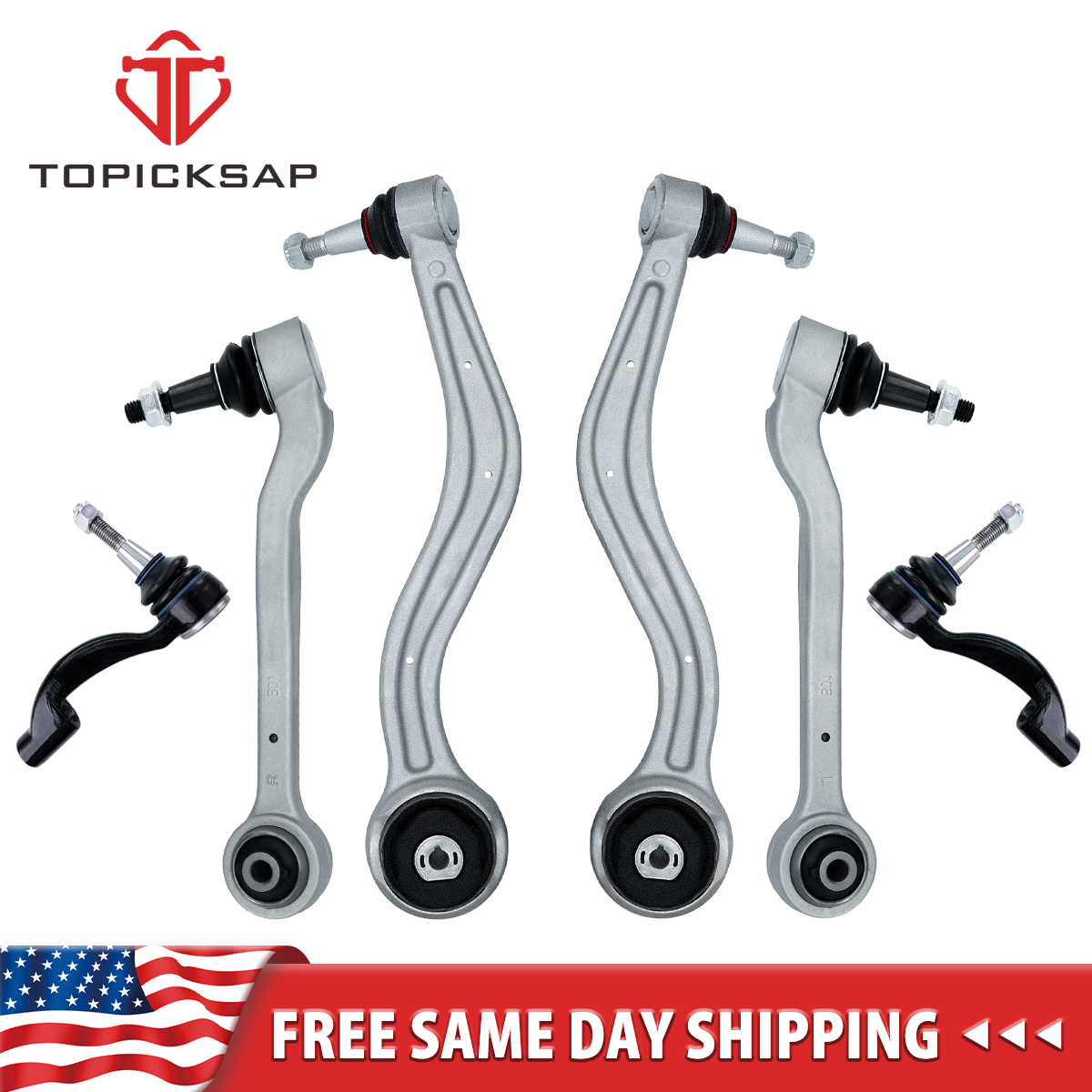 Front Lower Forward Rearward Control Arm Ball Joint Tie Rod Kit for ...